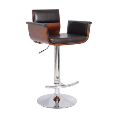 Contemporary Adjustable Swivel Arm Bar Stool with Cushion – Christies ...