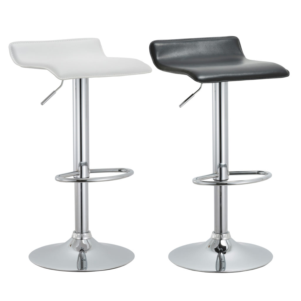 Adjustable Swivel Chrome Bar Stool with Footrest (Set of 2) – Christies ...